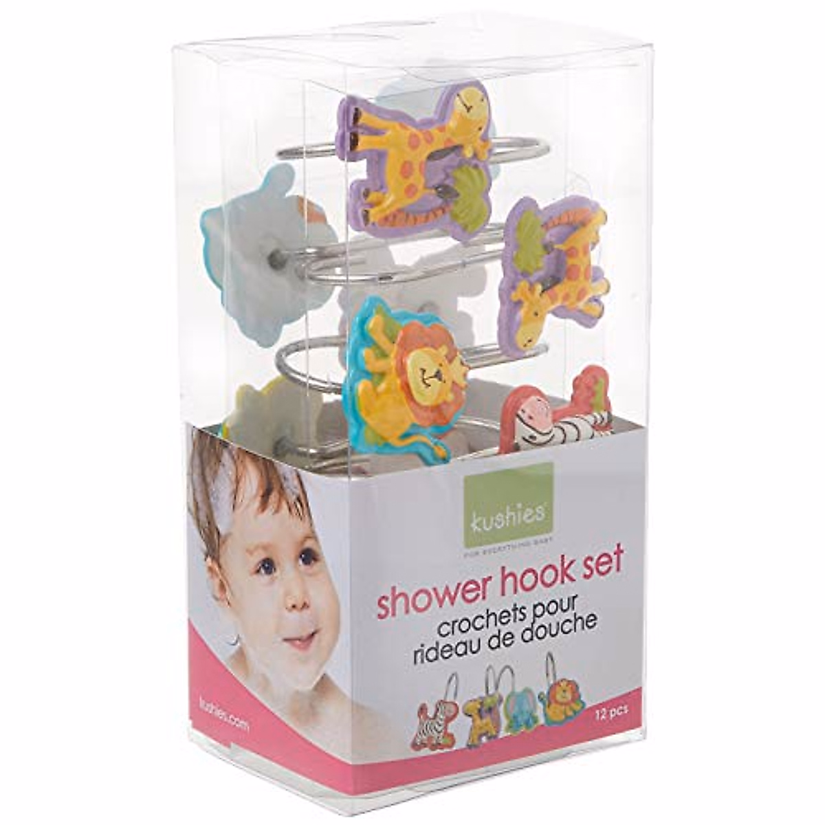 Kushies Baby Jungle Themed Shower Hooks 12 Pieces