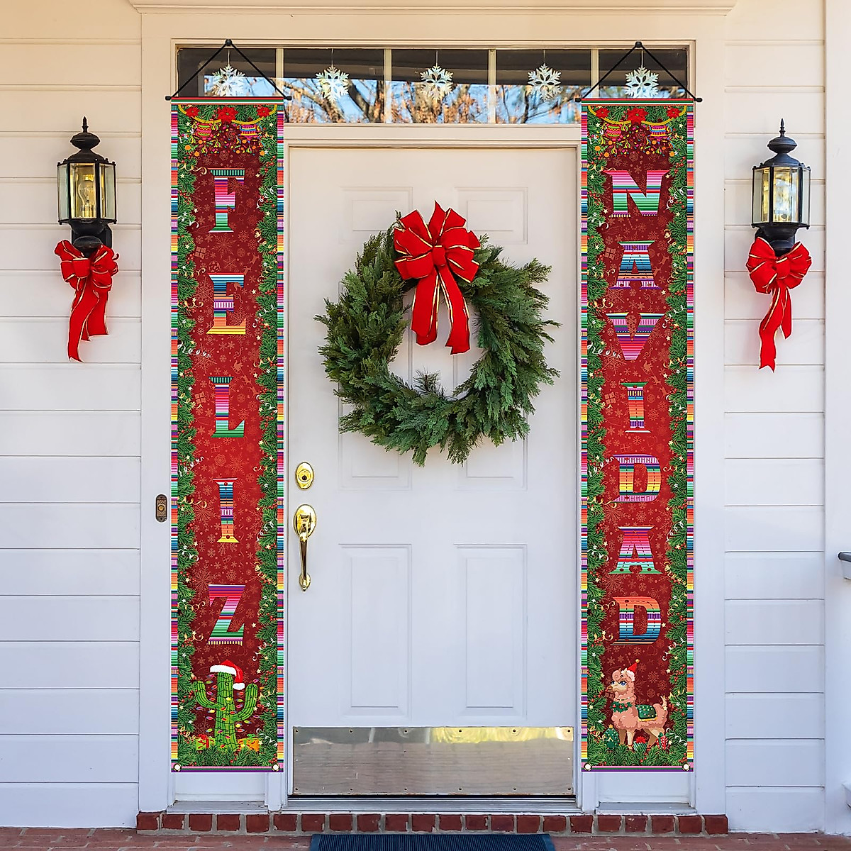 Feliz Navidad Decorations Mexican Christmas Porch Banner Feliz Navidad Welcome Sign Mexican Christmas Decorations and Supplies for Home Party