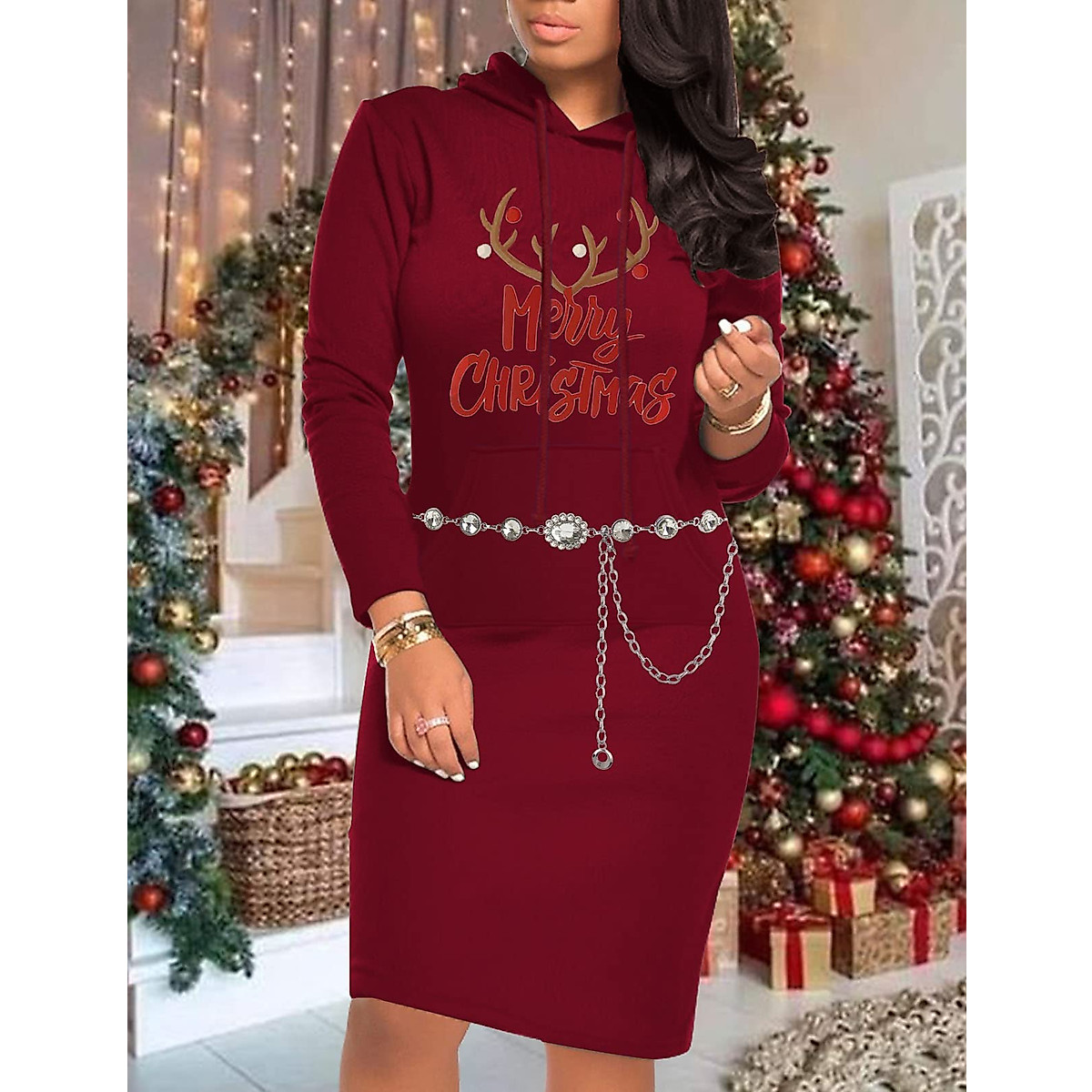 BEMYLV Silver Rhinestone Chain Belt Sparkly Bling Crystal Waist Chains for Women Dresses Girls Fashion