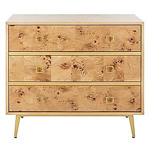 Safavieh Home Katia Modern Natural and Gold 3-drawer Chest