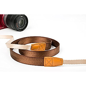 MINI GAGA DOROM Universal Adjustable Slim Shoulder Sling Neck Strap for All Camera DSLR SLR (Coffee Brown)