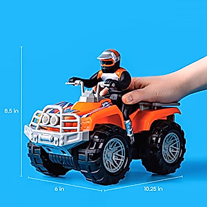 Motorized ATV Vehicle with Lights & Sounds, Battery Powered Toy Quad Bike, Monster Trucks for Boys and Girls Ages 3+