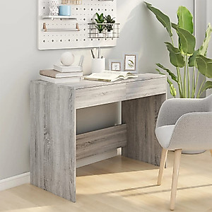 QJBSAVVA Desk Gray Sonoma 39.8"x19.7"x30.1" Engineered Wood,Dresser Bedroom Desks Secretary Desk Suitable for Apartments, dens, bedrooms, Living Rooms