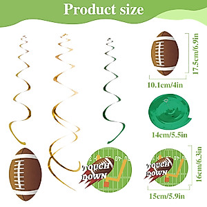 EASY JOY 30 PCS Football Hanging Swirl Decorations Football Birthday Party Decorations Football Decorations Football Themed Party Supplies