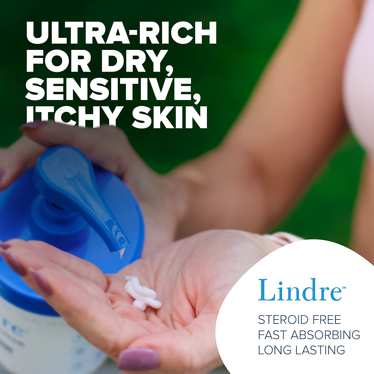 Lindre Regular Strength Hemp Cream for Dry to Very Dry, Sensitive Skin. Fragrance Free, Steroid Free, Dermatologist Tested. Original Formula, 1.7oz