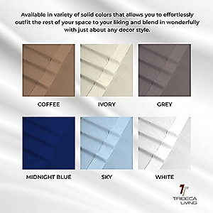 Tribeca Living King Bed Sheet Set, Crisp and Smooth Cotton Percale Solid Sheets and Pillowcase Set, Extra Deep Pocket, 300 Thread Count, 4-Piece Luxury Bedding, White