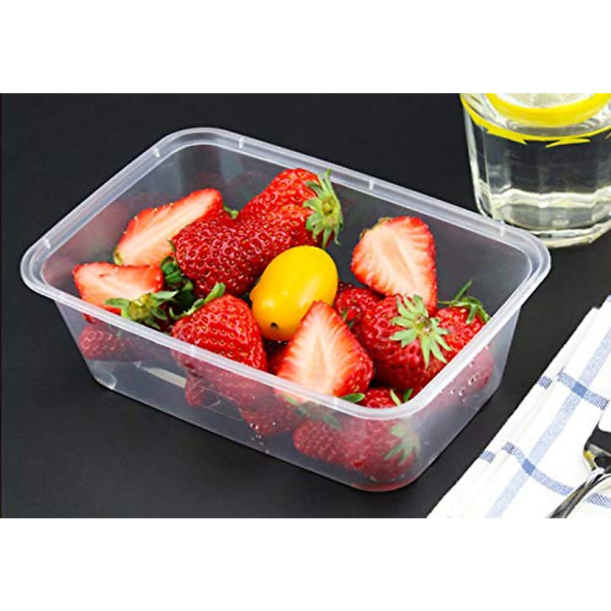 Tosnail 50 Pack 25 oz. Plastic Food Storage Containers with Lids Meal Prep Containers - Clear