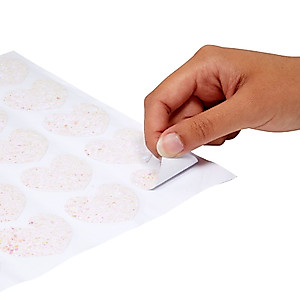 200-Pack 1.5-Inch Holographic Glitter Heart Stickers, Adhesive Sparkle Decals, Envelope Seal Stickers for Wedding, Birthday, and Graduation Invitations, Crafting Supplies (Light Pink)