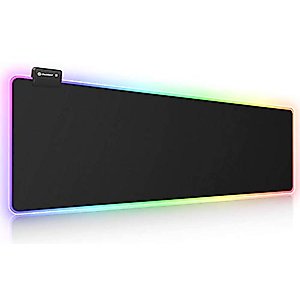 RGB Gaming UtechSmart Large Extended Soft Led Mouse Pad with 14 Lighting Modes 2 Brightness Levels, Computer Keyboard Mousepads Mat 800 x 300mm / 31.5×11.8 inches