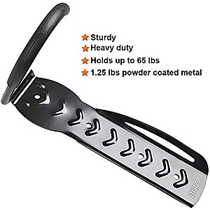 Dirza Bike Rack Garage Wall Mount Bike Hanger Storage System Vertical Bike Hook for Indoor Shed - Easily Hang/Detach - Heavy Duty Holds up to 65 lb with Screws Black