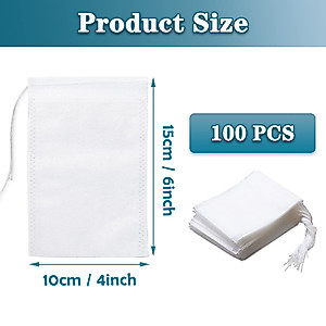 Cold Brew Mesh Filter, 100pcs Disposable Mesh Brewing Bags Cold Brew Coffee Filter Bag with Drawstring Coffee Filters Tea Potpourri Bags for Straining, Concentrate, Iced Coffee Maker Hot Cold Brew Kit