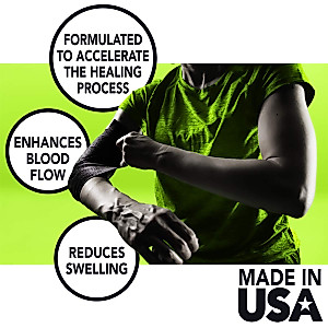 STRIVE Compression Infrared 4"x60" Therapy Wrap for Wrist, Arm, Leg, Ankle, Elbow. Enhances Blood Flow, Reduces Swelling, Accelerates Healing. Black, Made in the USA