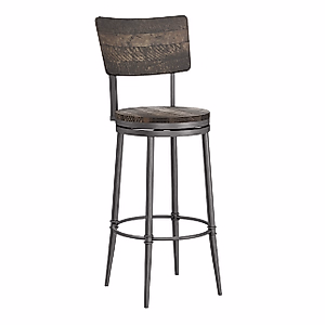 Hillsdale Jennings 30" Metal Farmhouse Bar Stool in Gray Finish