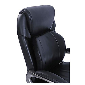 SertaPedic Cosset Big and Tall Executive Chair, Supports Up to 400 Lb, 19" to 22" Seat Height, Black Seat/Back, Slate Base