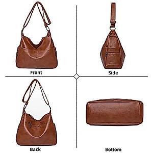 SULCET Crossbody Bag for Women Leather Multi Pockets Shoulder Purse Lightweight Travel Satchel Purse