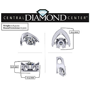 Central Diamond Center Omega Dancing Stone Necklace Sterling Silver & Pure Brilliance Zirconia - Platinum Plated