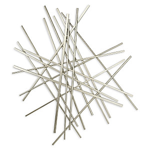 Cheungs Abstract, silver bar and panel wall décor piece (5369SV)