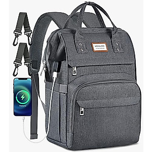 Mokaloo Diaper Bag Backpack, Large Baby Bag for Boys & Girls,Travel Backpack with USB Charging Port for Moms Dads, Anti-Water Maternity Nappy Changing Bags with Stroller Straps, Baby Registry Search