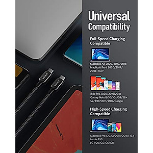 Anker USB C Cable, Powerline+ III USB C to USB C (6ft 2.0) USB-IF Certified Cable, 60W Power Delivery Charging for Apple MacBook, iPad Pro 2020, iPad Air 4, Google Pixel, and More (Black)