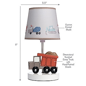 Bedtime Originals Construction Zone Truck Nursery Lamp with Shade & Bulb