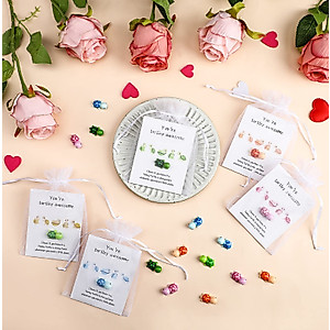 100 Sets Inspirational Gift Include 100 You're Turtley Awesome Animal Pun Thank You Note Cards Greeting Card 100 Mini Sea Turtle Figure 100 Organza Bags for Coworkers Appreciation Pocket Favors