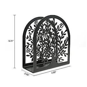 Fobule Napkin Holder for Tables, Vintage Metal Freestanding Tissue Dispenser, Black Cast Iron Vertical Tabletop Paper Napkin Holder Stand for Dinner Home Kitchen Restaurant Picnic Party (Tree of Life)