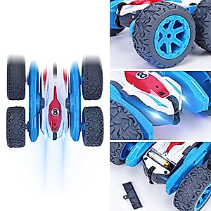 Twister.CK Remote Control Car, 2Pack Double Side RC Stunt Car, 360 Filps Rotating RC Cars, LED Headlights RC 4WD High Speed Off Road for Kids Girls Boys Age 6+