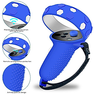 JYMEGOVR for Oculus Quest 2 Silicone Cover, Protective Cover Accessories for Meta VR, Multi Colors Soft Shell Skin, Controller Grips & Face Cover Set (Blue)