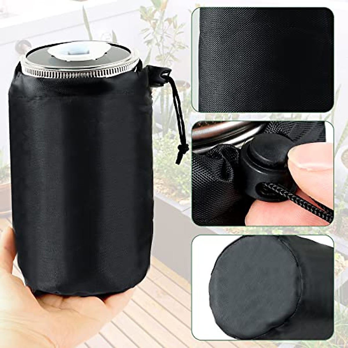 12Pcs Kratky Blackout Sleeves for Ball Mason Jars 32 Oz, Black Wide Mouth Mason Jar Grow Cover, Hydroponic Container Sheath, Sprouting Jars Sleeves for Help Plants Grow Healthily of Kratky