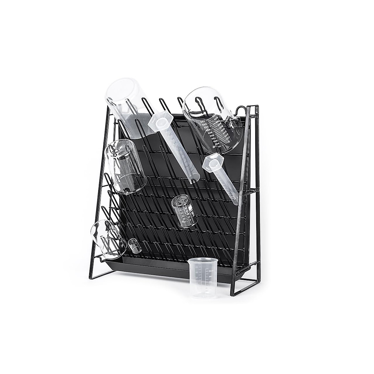 IneVibe Drying Rack for Lab Glassware and Bottles - Laboratory Draining Dryer Stand for Countertop, Space Saving Steel Wire Frame - Station for Baby Feeding Bottle