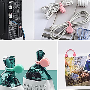 6pcs Silicone Magnetic Cable Ties 4.65" Twist Ties Enhanced Magnet Never Fall Off, Snap On Magnetic organizer Cord Holder for Bundling and Organizing, Holding Stuff, Book Markers, Fridge Magnets