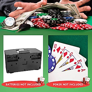 Automatic Card Shuffler 2 Deck - Battery Operated Electric Shuffler, Poker Shuffling Machine for Home Cards Games and Club Gaming, Playing Cards Machine, Suitable for 1-2 Decks, Cards Not Included