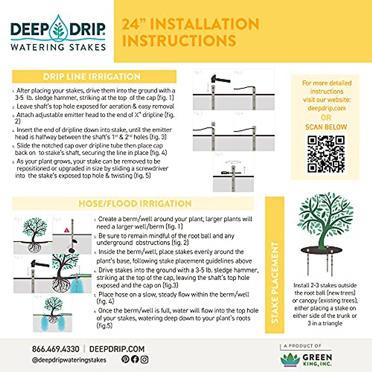 24-inch DEEP DRIP Tree Watering Stake (3 Pack) (Tan) | UV-Protected ABS Plastic Deep Root Irrigation Spike for Trees, Fruit Trees, Flowering Trees, Nut Trees