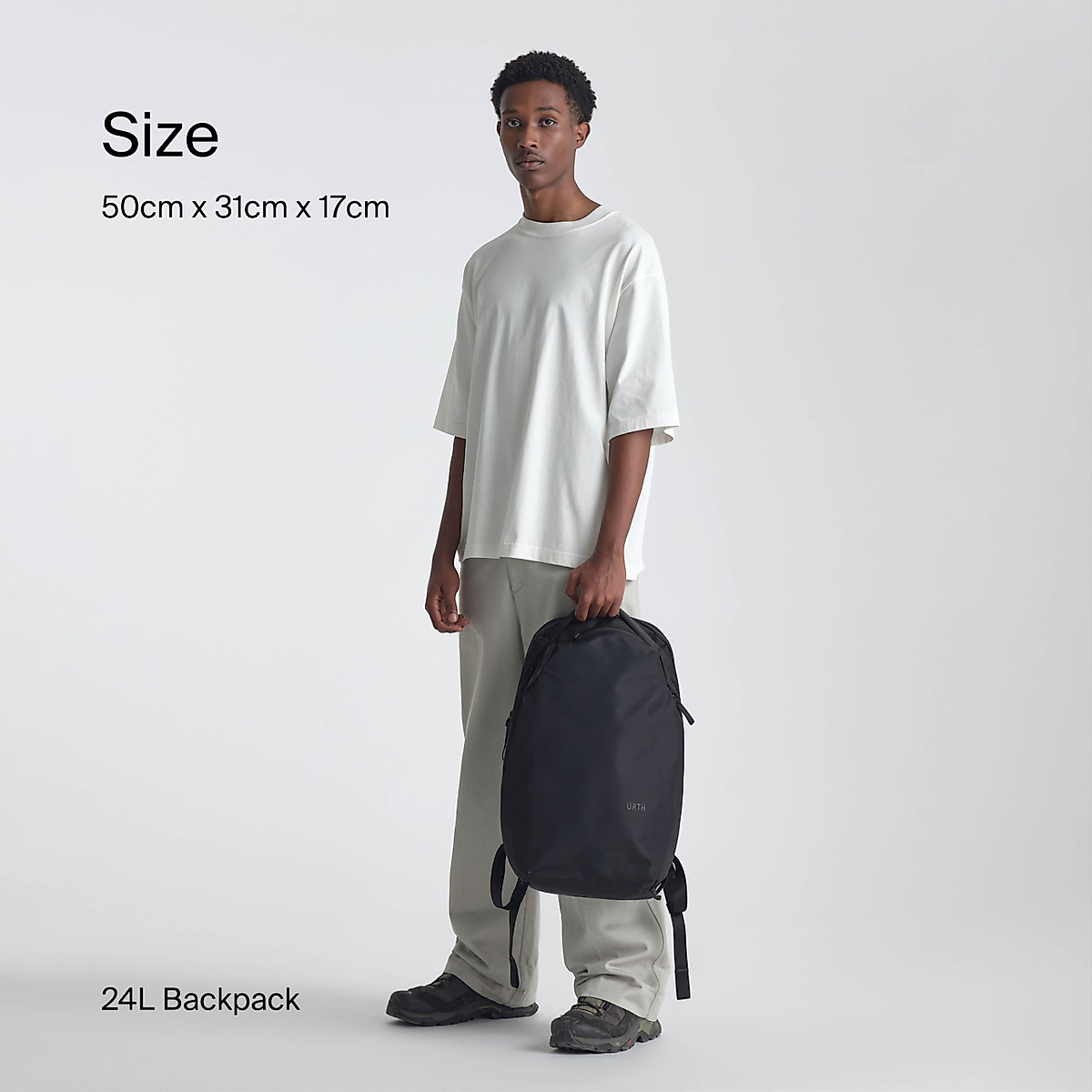 Urth Norite 24L Backpack – 15” Laptop Bag, Weatherproof + Recycled (Ash Grey)