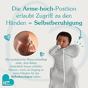 Love to Dream Swaddle UP, Baby Sleep Sack, Self-Soothing Swaddles for Newborns, Improves Sleep, Snug Fit Helps Calm Startle Reflex, New Born Essentials for Baby, 1.0 TOG, 5-8.5 lbs, Gray
