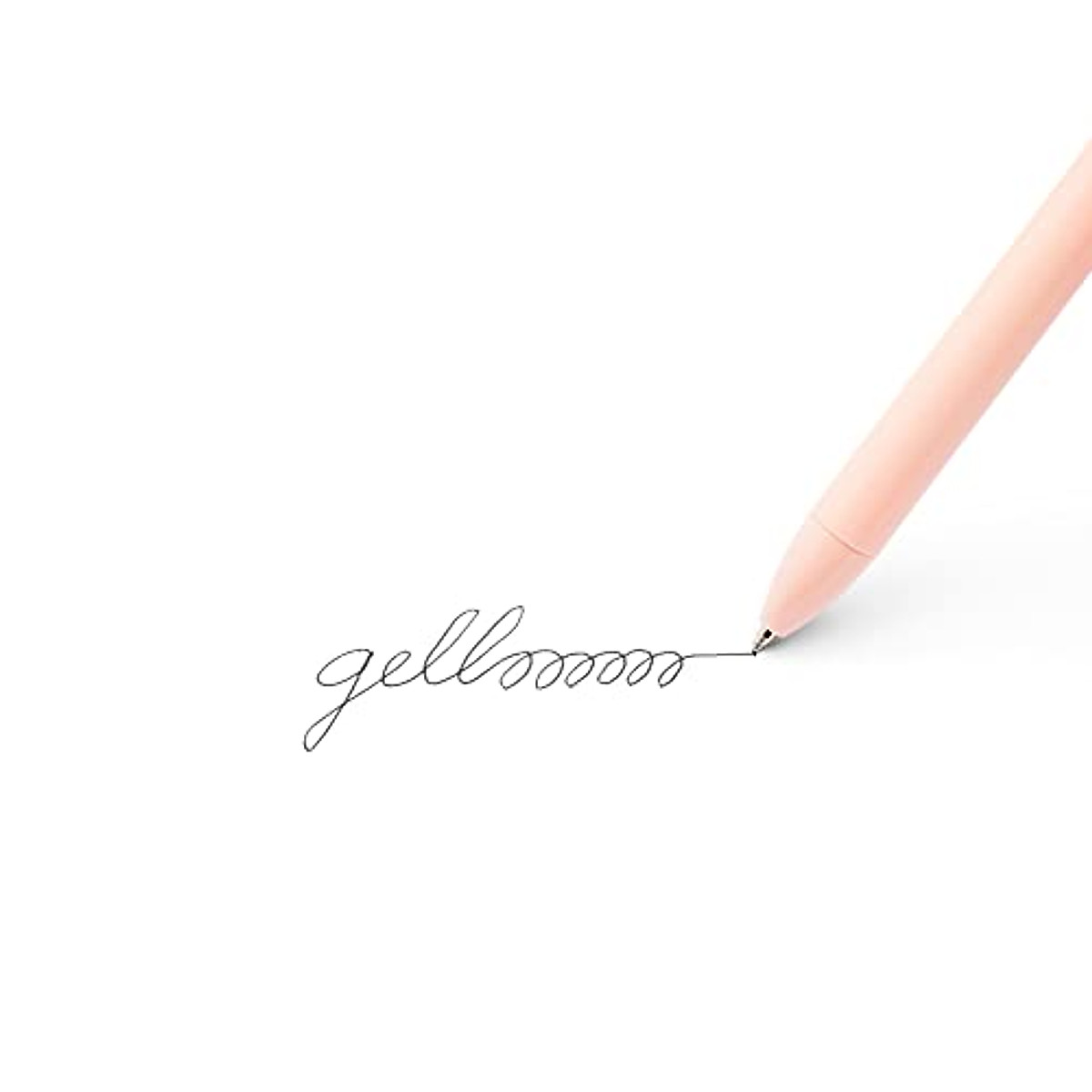 Poppin Retractable Gel Luxe Pens, Blush, Package Of 6, Black Ink