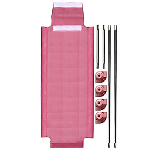 Acrimet Nap Cot for Kids, Portable Toddler Child Bed, Stackable, 52" L (Stainless Steel Tubes) (Pink Breathable Mesh Fabric - Pink Feet) (1 Pack)