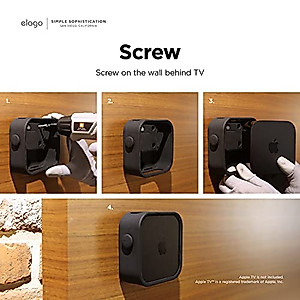 elago Apple TV Mount 4k 3rd Generation- 3 Mount Options (Magnet, Hang, Screw), Compatible with 2022 Apple TV 4K 3rd Generation / Fit Size, Prevents overheating