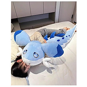 HuaHuoAye Chillet Plush Toy Doll Throw Pillow Giant Soft Cute Fluffy Suitable for Gifts (5 Feet Long), Large, Blue