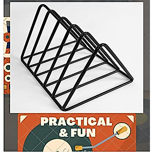 45rpm Vinyl Record Storage Holder - 7inch Stand Metal Wire Rack Holds up to 33 Album Lp's - Premium Display, Simple and Contemporary Shelf Concept Design for 7" Records (Black, 1)