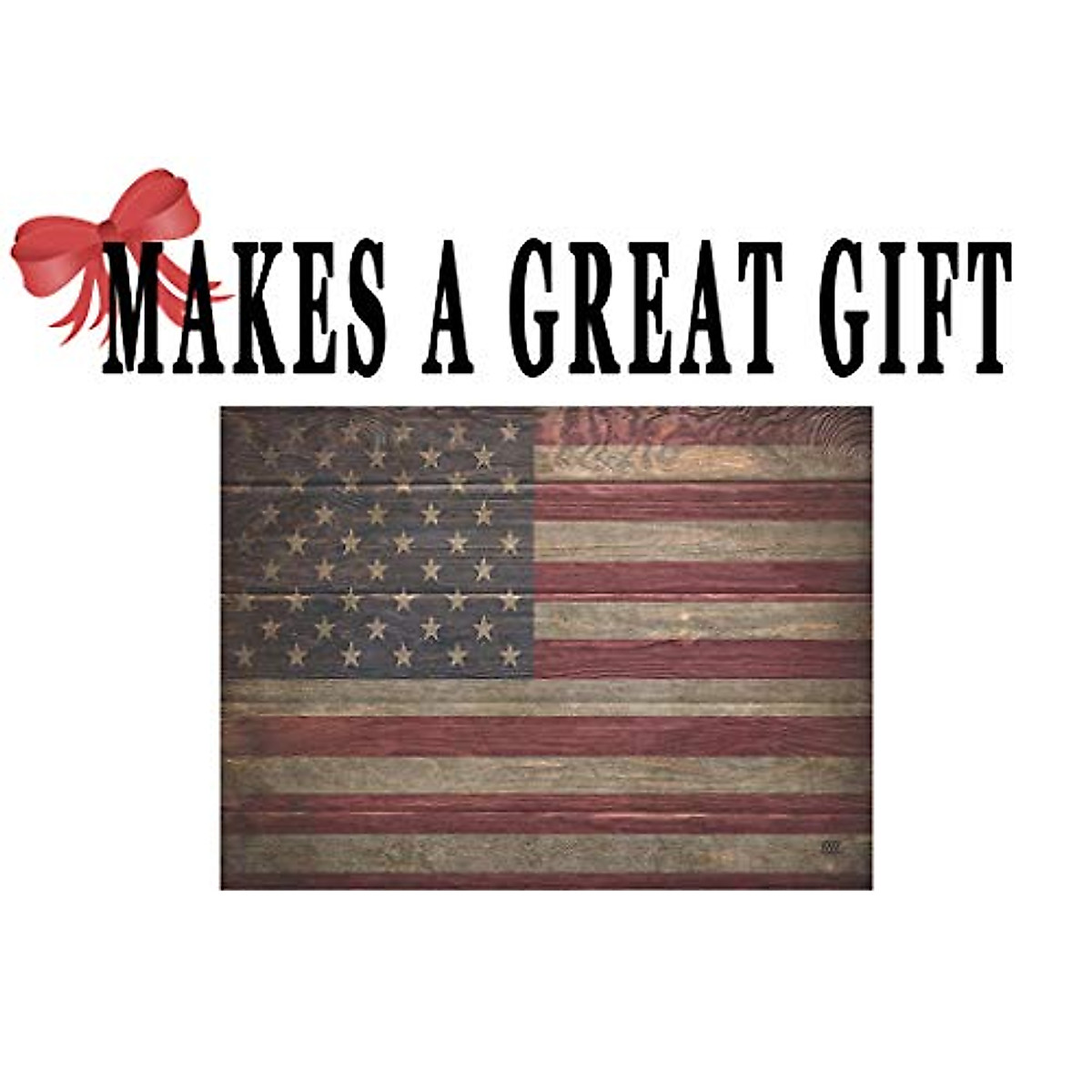 Patriotic USA Wood Flag Look Design Glass Cutting Board Decorative American United States of America Rustic Design