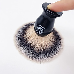 Luxury Shaving Brushes For Men by Echolly-Super Strong NO Shedding Bristle Shave Brushes for Men-Smooth Acrylic Handle Legacy Shave Brush-Rich and Fast Lather Shaving Cream Brush Gifts for Fathers Day