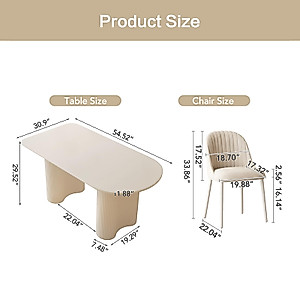 Guyii Dining Table Set with 6 Chairs, Modern Kitchen Table Set, Indoor Dining Table for Kitchen, Bar, Living Room, Breakfast Nook, Small Space, White