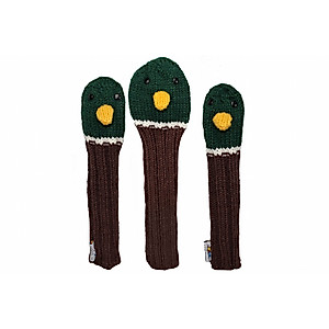 Sunfish Animal Knit Wool Golf Headcover Set Driver Fairway Hybrid Mallard Duck