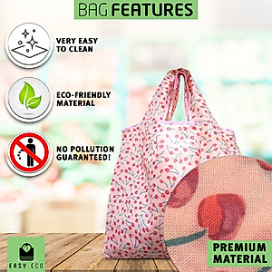 Easy Eco Grocery Bags Reusable Foldable 3 Pack Shopping Bags XXL 50 LBS, MAX#1