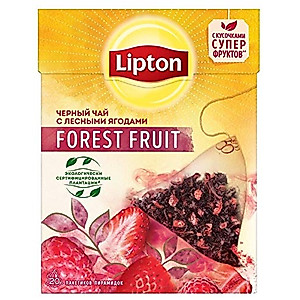 Lipton Black Tea - Forest Fruit - Premium Pyramid Tea Bags (20 Count Box)