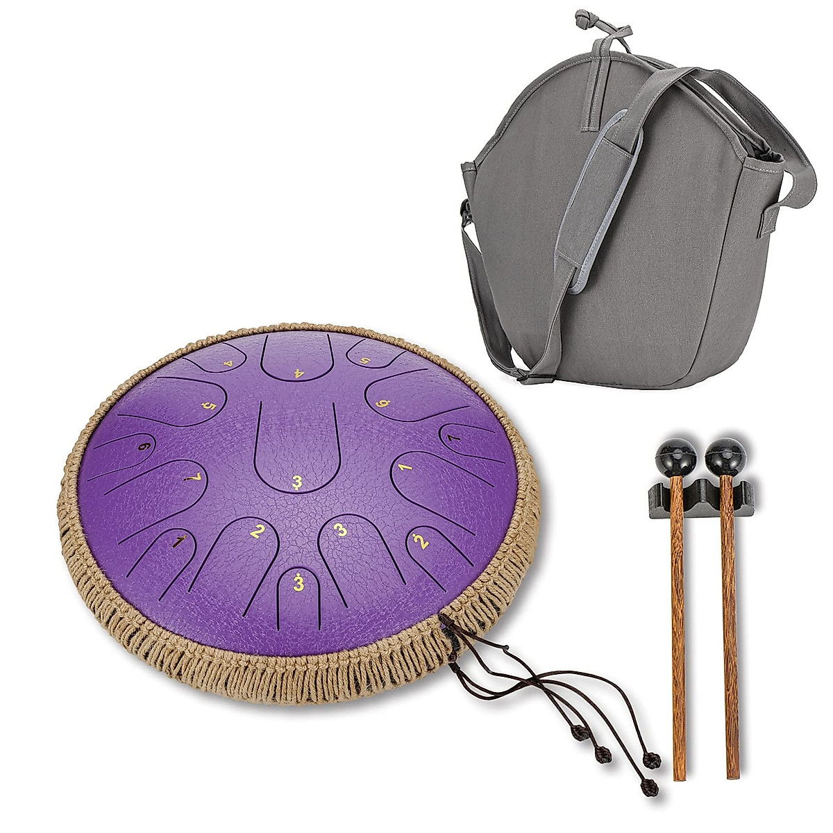 14'15 note Steel tongue Drum Percussion Portable ethereal drummer Disc drum Music gift instrument (14'15 tone, purple)