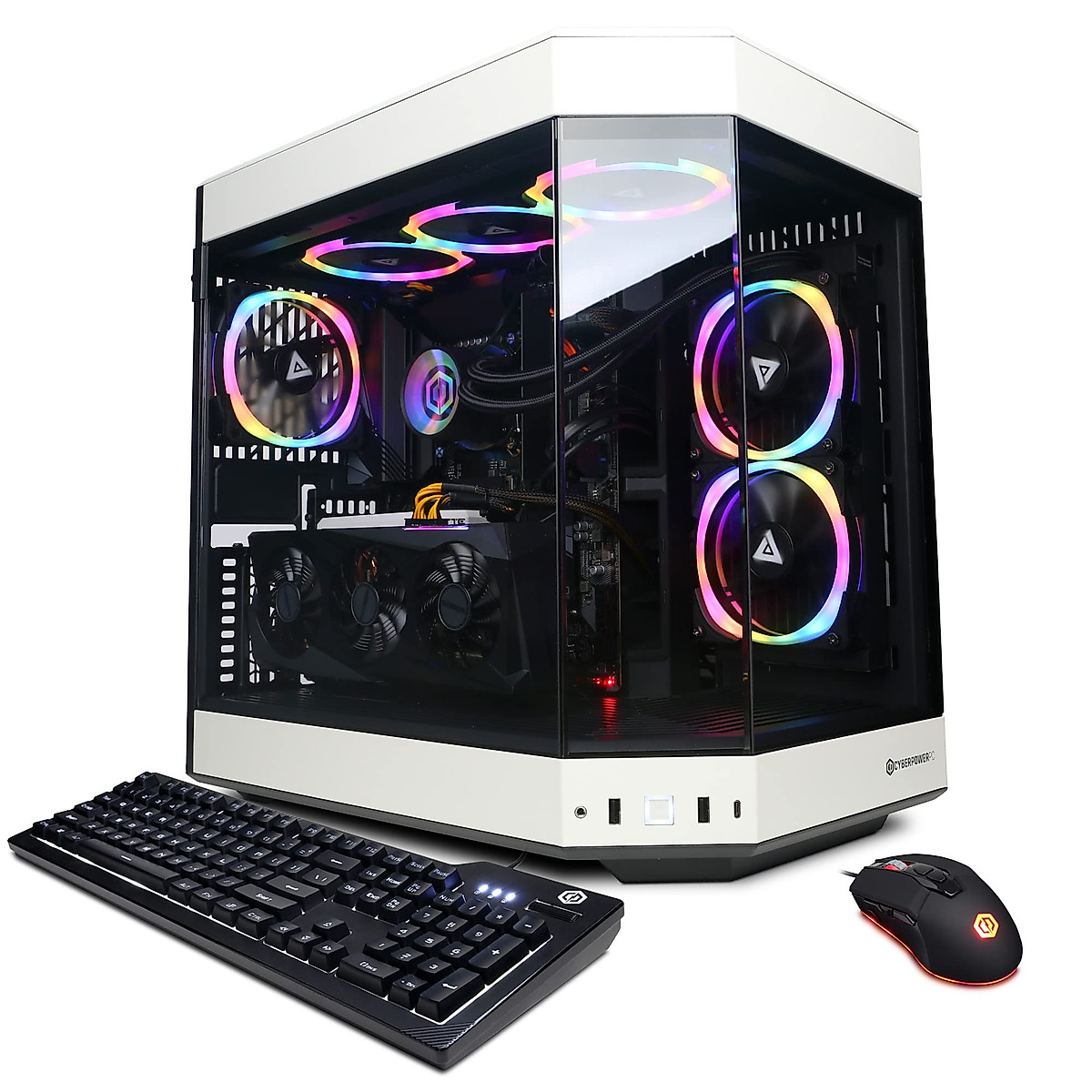 CyberpowerPC Gamer Supreme Liquid Cool Y60 Gaming PC, Intel Core i5-12600KF 3.7GHz, GeForce RTX 3060 12GB, 16GB DDR5, 1TB Gen 4 NVMe SSD, WiFi Ready & Win 11 Home (SLCY602300A), White