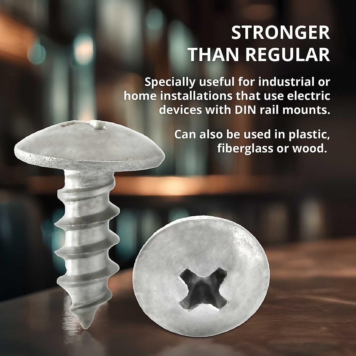 #10 x 1/2" Stainless Steel Sheet Metal Screws, 18-8 Marine Phillips Truss Head Screws, Self Tapping Screws for Metal and Wood, Pack of 25