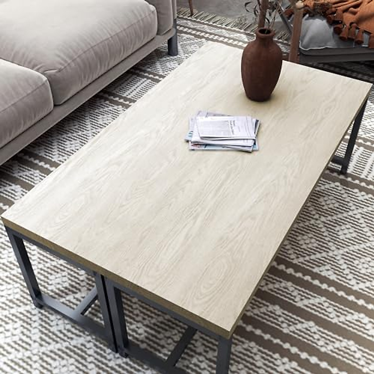 Decotalk White Wood Contact Paper 17.7"x120" Wood Grain Contact Paper Wood Wallpaper Peel and Stick White Contact Paper for Cabinets Wood Wallpaper for Walls Removable White Contact Paper Wood Look